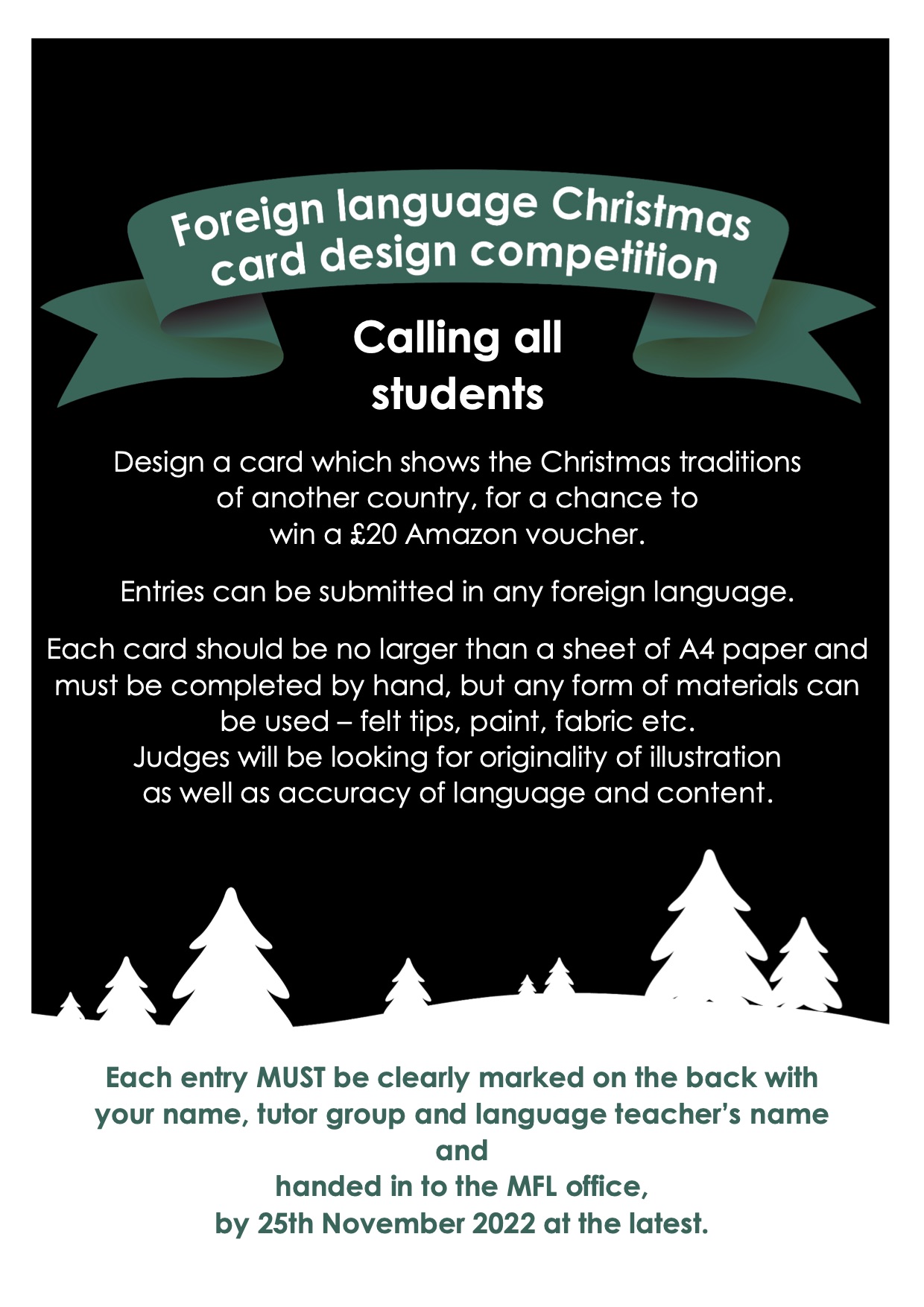 Foreign Languages Christmas card design competition - Friesland School