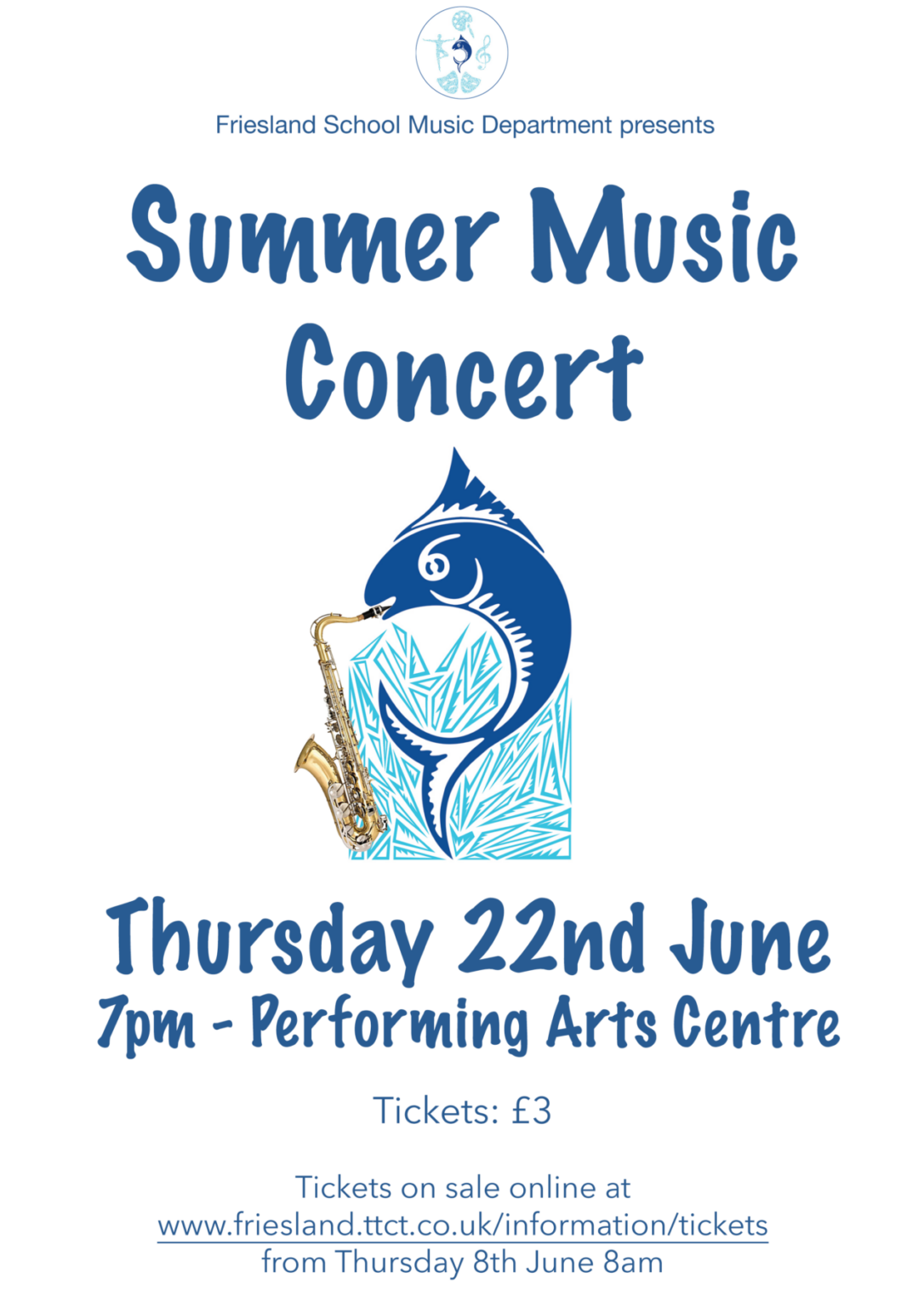 Summer Music Concert - tickets on sale from Thursday! - Friesland School